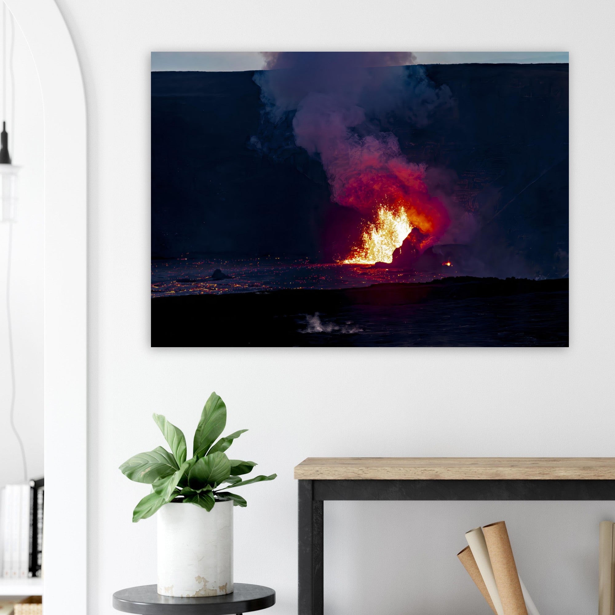 Hawaiian Volcano Eruption Lava Flow Night Photography Fiery Magma Expl ...